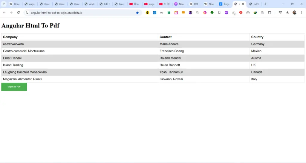 Angular jsPDF-Autotable to Export HTML Table to PDF Document in Browser Using TypeScript ...