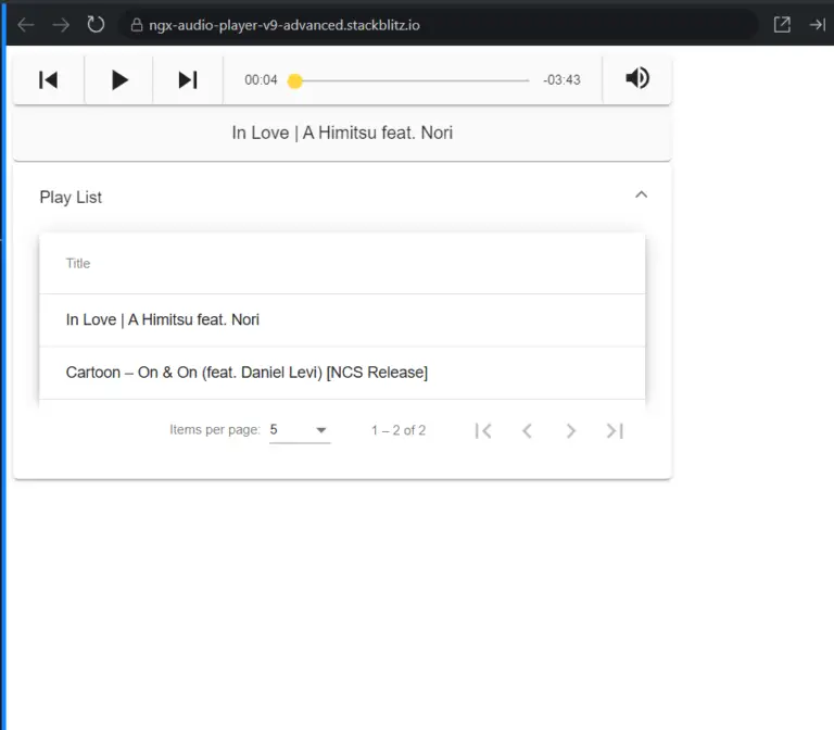 Build a Angular Audio Player From URL With Controls Using ngx-audio-player in Browser Using TS ...