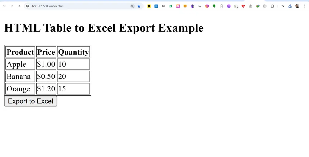 Javascript ExcelJS Example to Export HTML5 Table to Excel File and ... Javascript ExcelJS Example to Export HTML5 Table to Excel File and ...